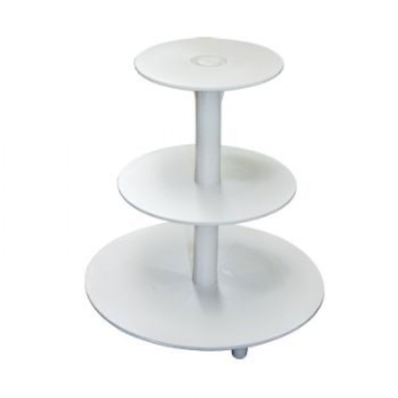 Party Supplies | New White Threetiered Stand Cake Hard Plastic Stand ...